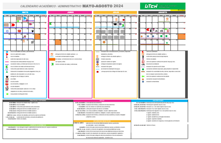 Calendario May Ago 2024 | PDF