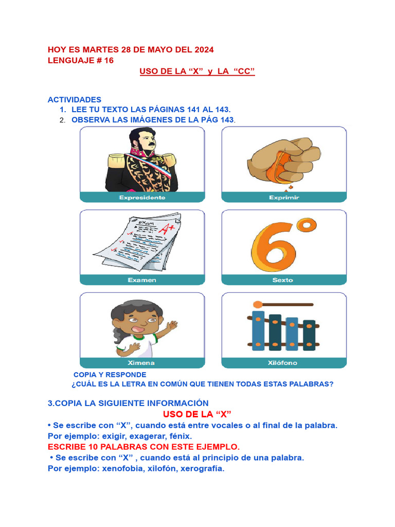 Uso de la X y CC en Palabras | PDF | Voz humana | Fonética