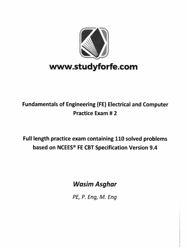 Fundamentals of Engineering Fe Electrical and Computer Practice Exam 2 ...