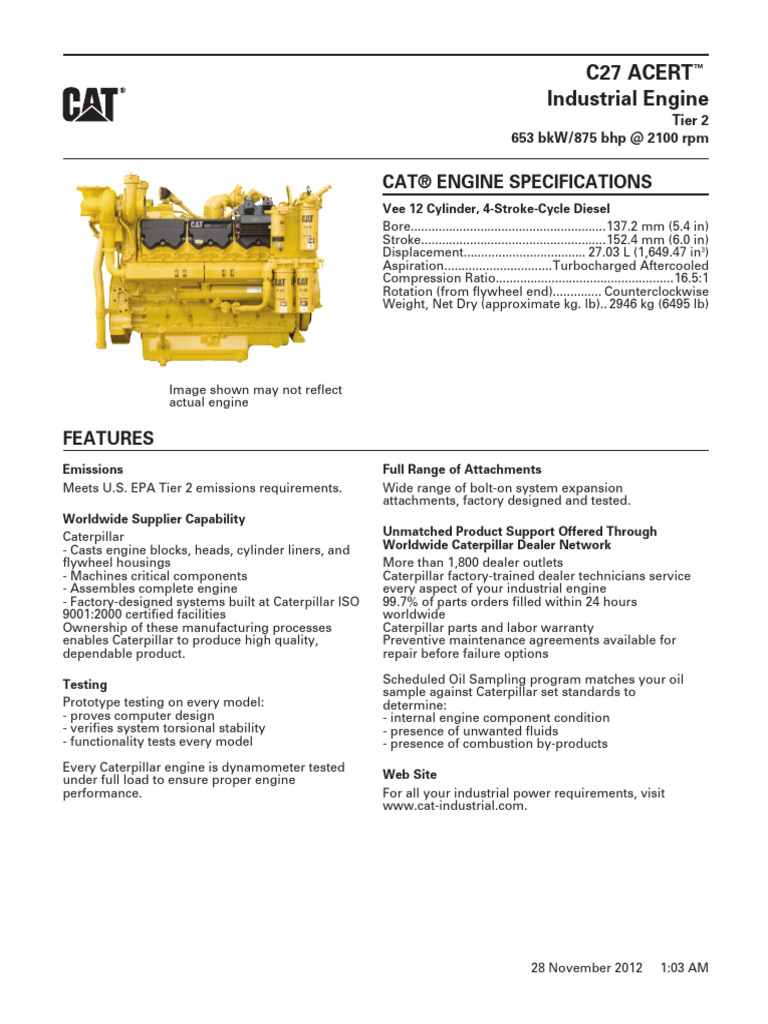 C27 ACERT Tier 2 B Rating | PDF | Engines | Horsepower