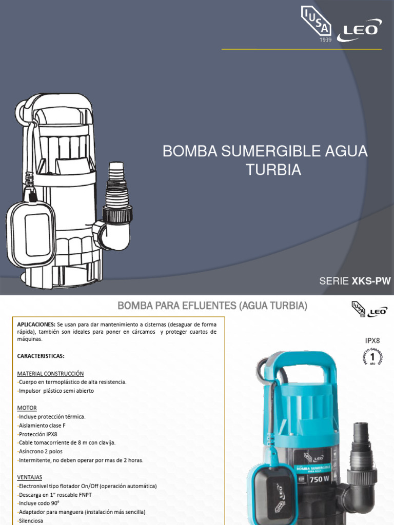 Plo Iusa 49 Ficha Tecnica para Bomba Sumergible Agua Turbia | PDF | Informática