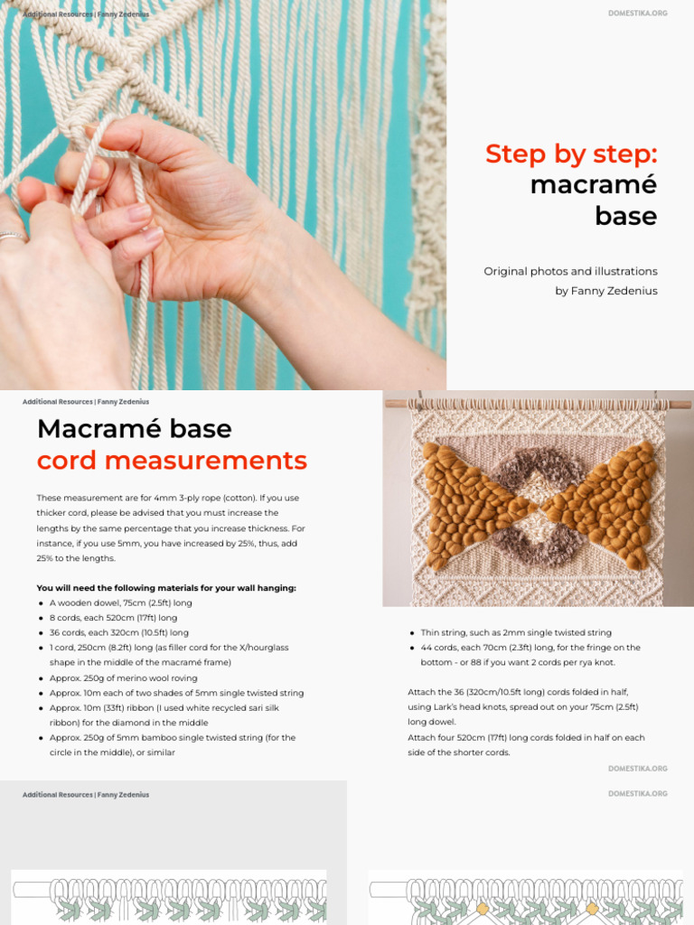 U4 - 01 (Step by Step Macramé Base) | PDF | Knot