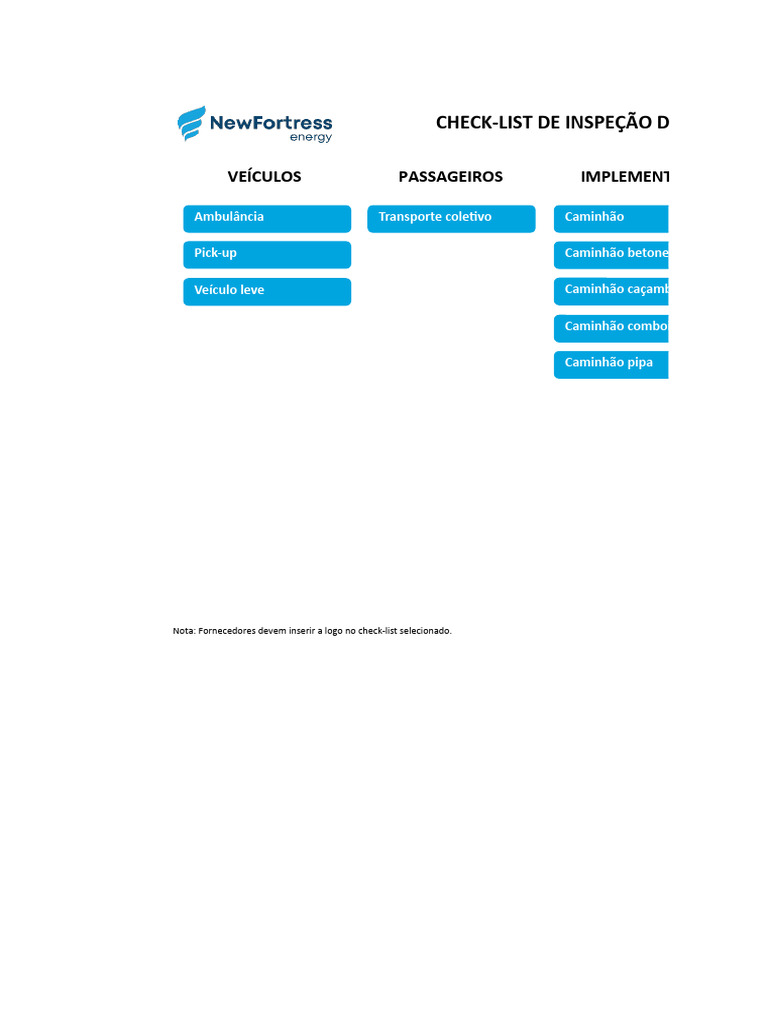 CheckList de Inspeção - Caminhão Pipa | PDF | Pneu | Ar condicionado