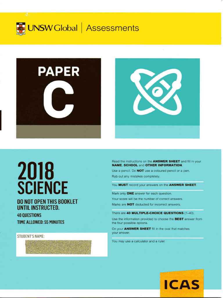 2018 ICAS Science Paper C | PDF
