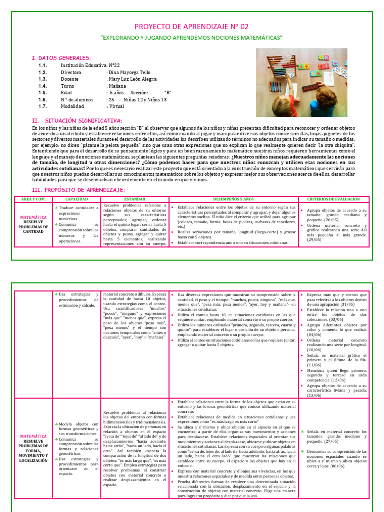 Proyecto de Matematica 5 Años | PDF | Espacio | Geometría