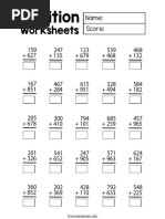 Web Math Minute - Print Practice Sheets | PDF