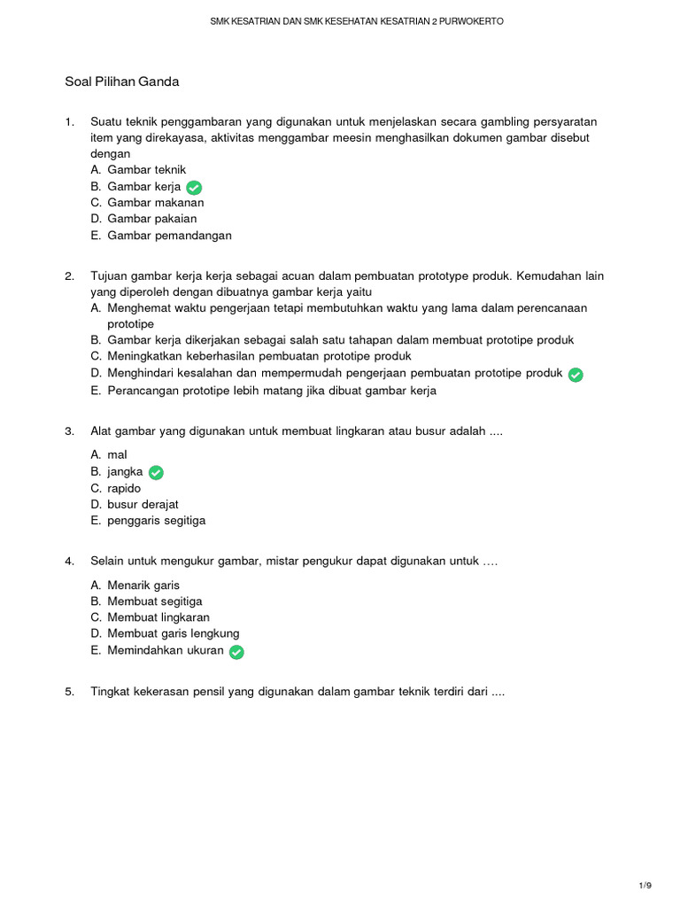 Latihan Soal STS PKK Kelas Xi | PDF