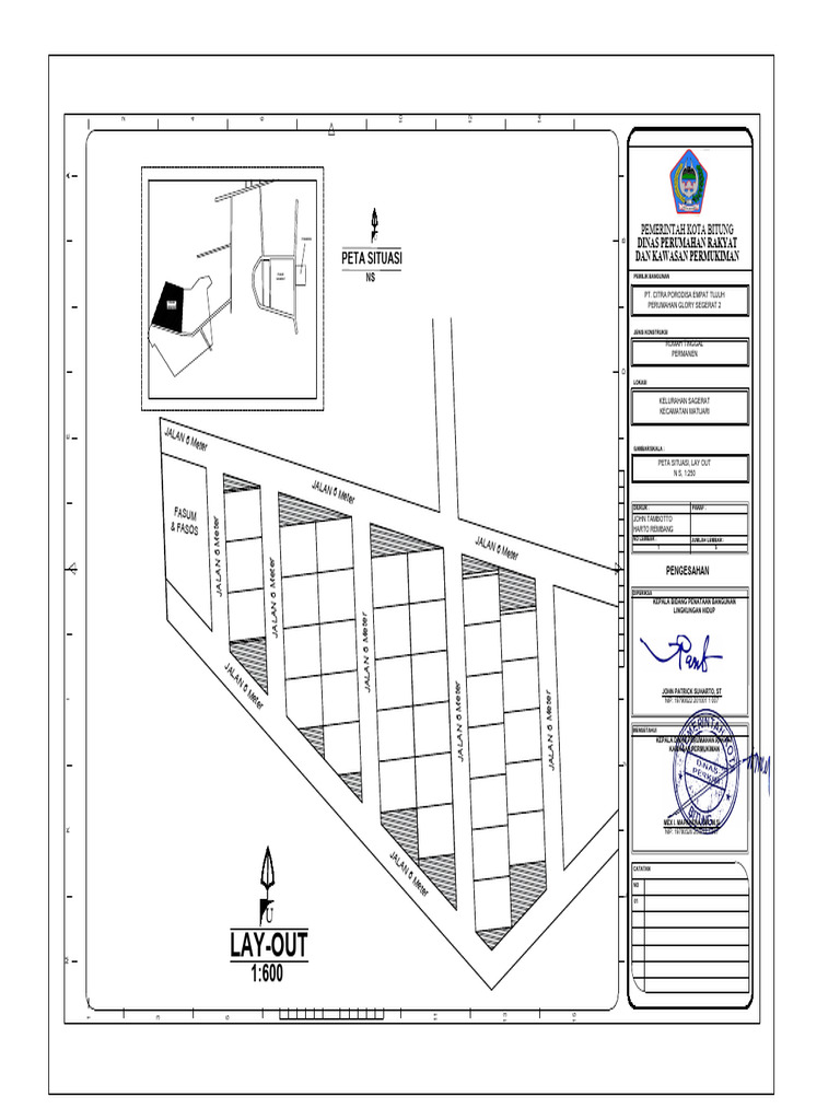 Peta Situasi dan Layout Perumahan Glory | PDF