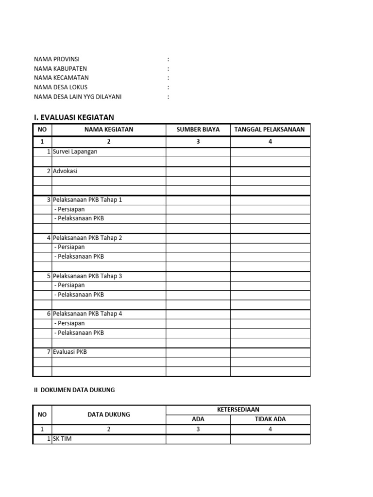 Format Laporan PKB 2024 | PDF