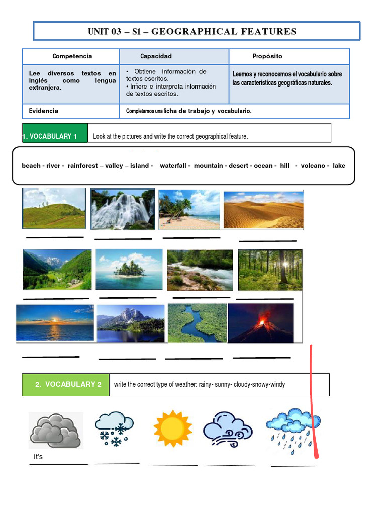 Geographical Features Vocabulary Guide | PDF | Earth Sciences ...