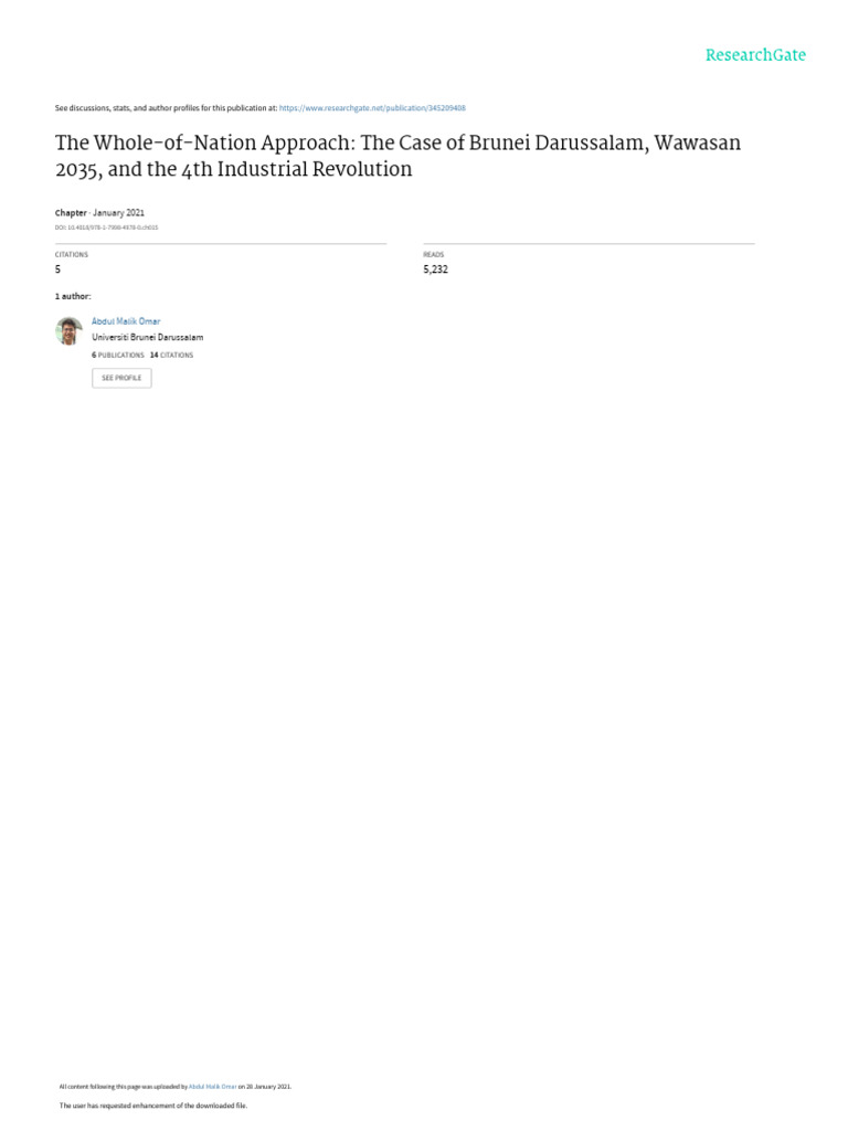 Whole of Nations Approach - Study Case Brunei Darussalam's Wawasan 2035 ...