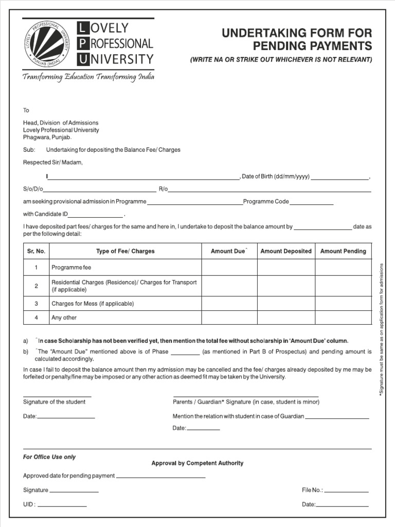 Undertaking For Pending Payments - Merged | PDF
