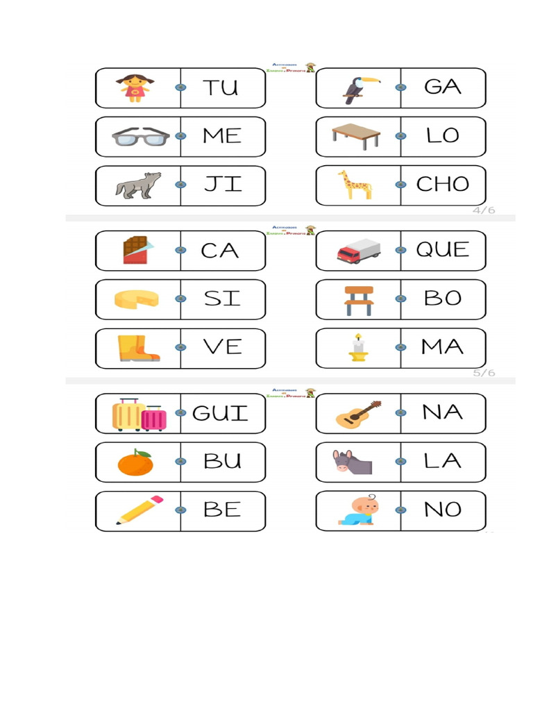 Domino de Silabas | PDF