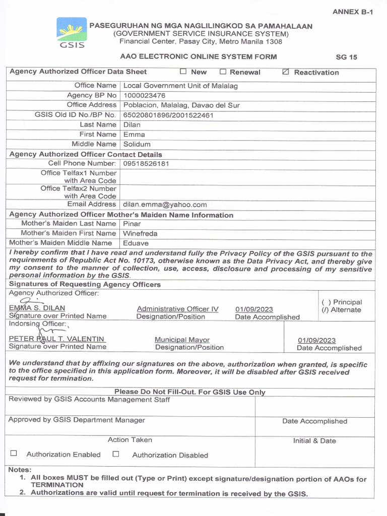 Gsis Aao Dilan | PDF