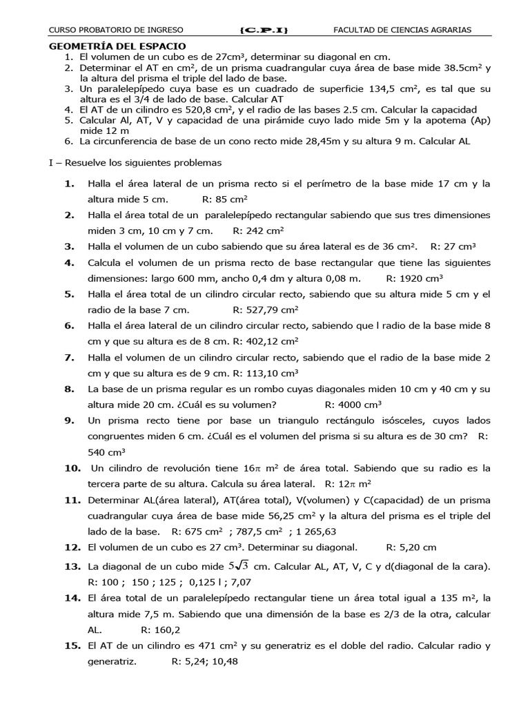 Gometria Del Espacio Ejerc Clase | PDF | Objetos geométricos | Formas geométricas