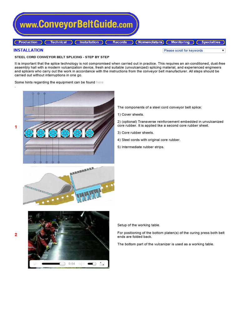 Splicing of Steel Cord Conveyor Belts | PDF | Belt (Mechanical ...