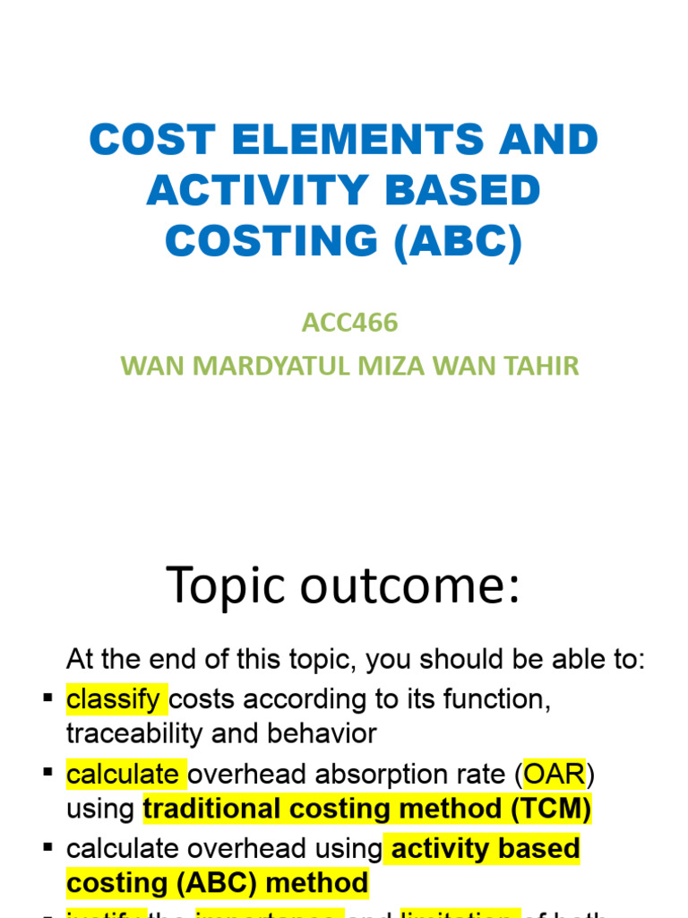 TOPIC 2 - Costing Method - ABC | PDF | Loans | Piece Work