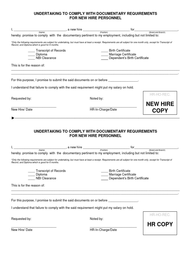 Undertaking Form | PDF | Birth Certificate | Government