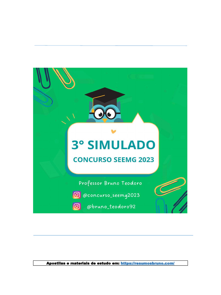 3°simulado Seemg 2023 | Download grátis PDF | Interdisciplinaridade ...