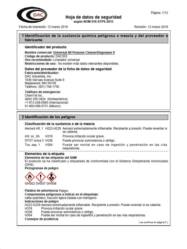 Universal-All-Purpose-Cleaner-Degreaser-II-DAC-353-Mexico | Descargar ...
