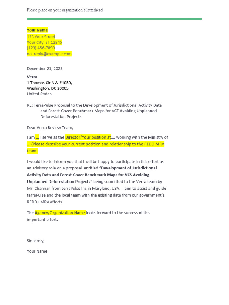 Letter of Participation - REDD MRV Team | PDF