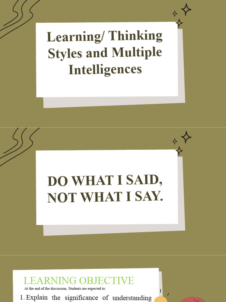 Learning Styles AndMultiple Intelligences | PDF | Learning Styles ...