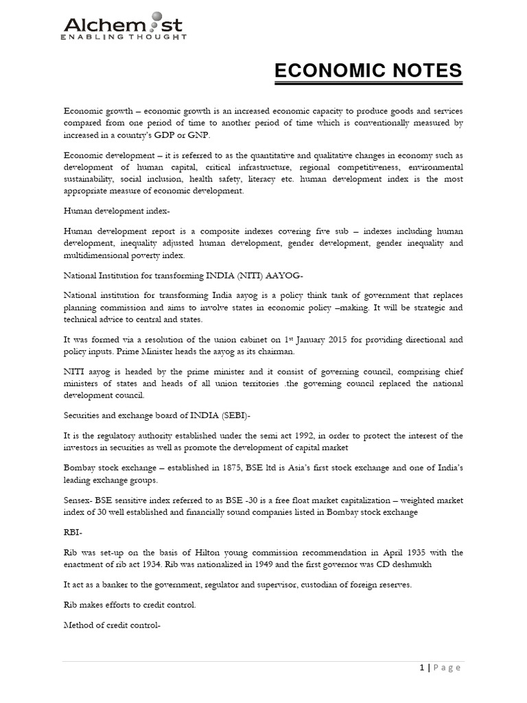 Economic GA NOTES | PDF | Cost Of Living | Government Budget Balance