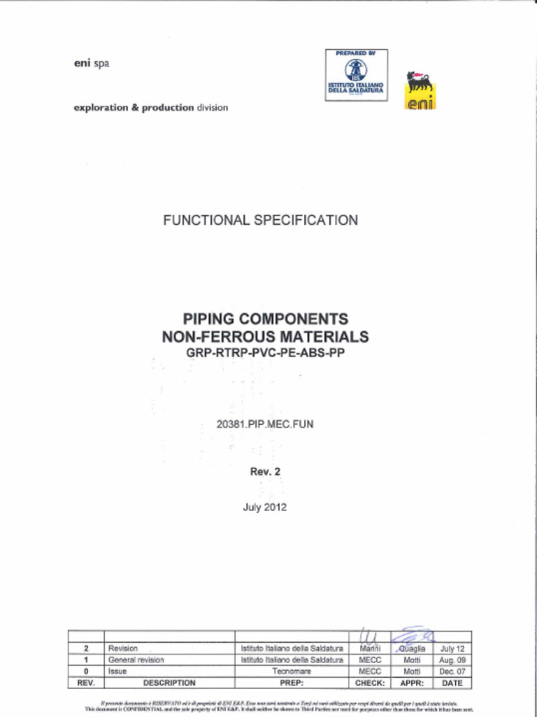 20381E02 - Piping Components Non-Ferrous Materials - GRP-RTRP-PVC-ABS ...