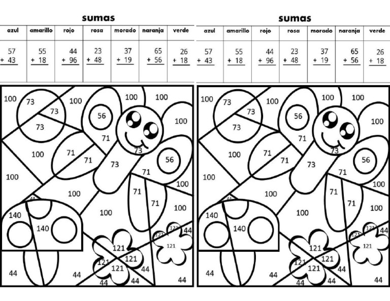 Sumas Colorear | PDF