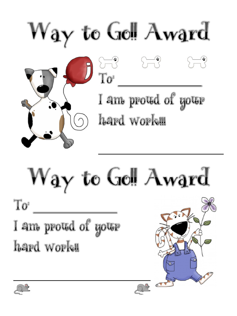 Way To Go Certificate Freebie | PDF
