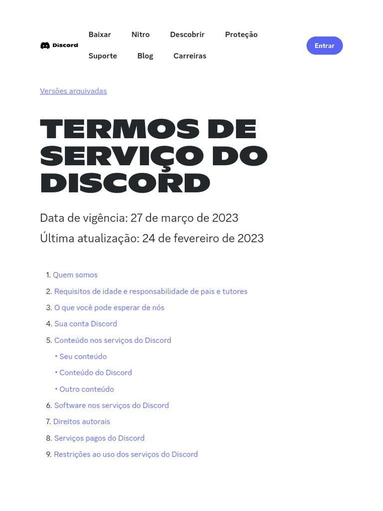 Terms of Service Discord | PDF | Arbitragem | Aplicativo para celular