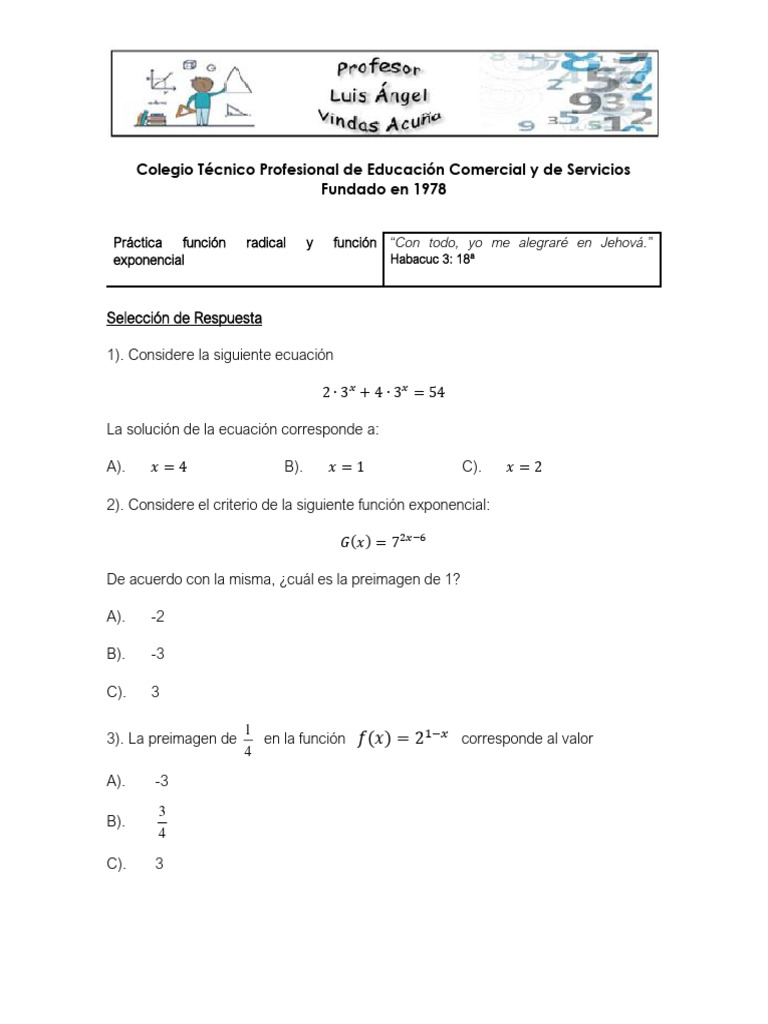 Pract Ec Exp F Radical Duo | PDF | Matemática Elemental | Conceptos matemáticos
