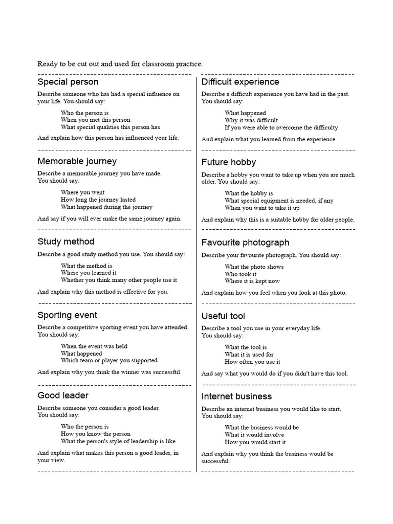 Speaking Project | Download Free PDF | Experience