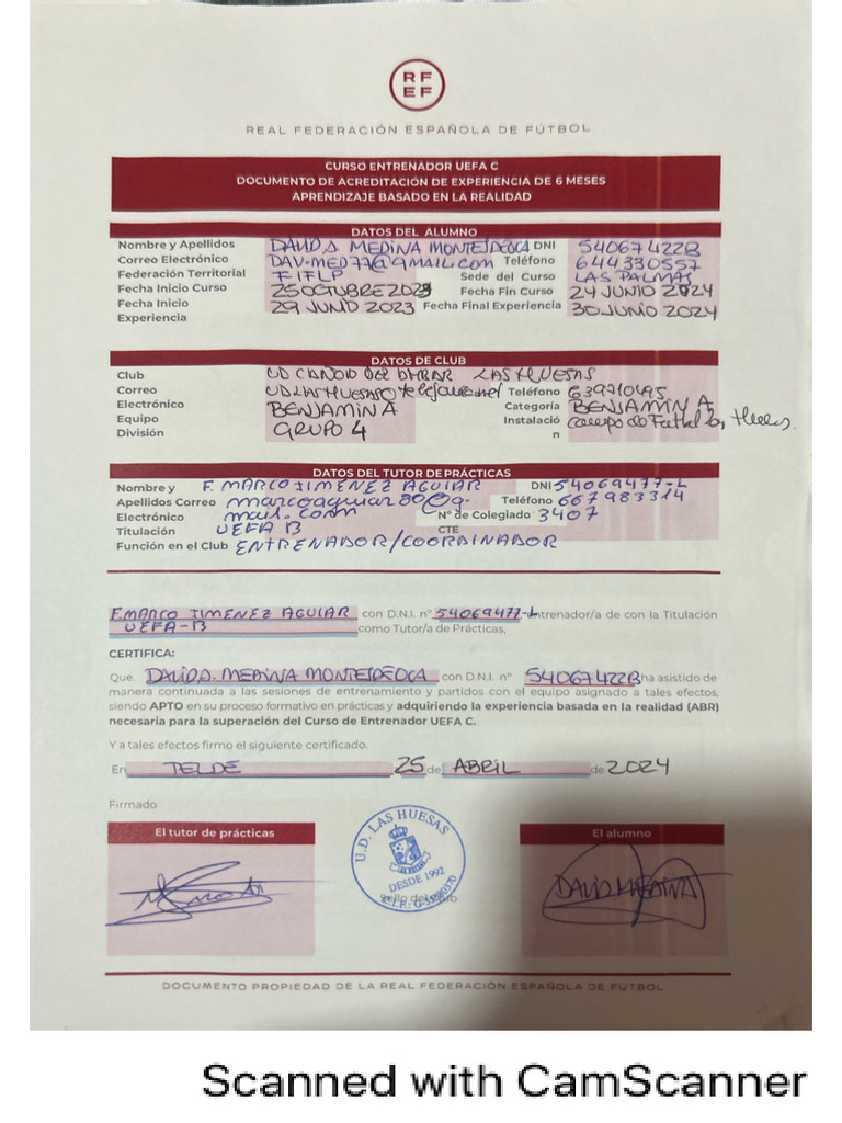 Certificado Club Exp. Aporta 3 Doc. Exp. | PDF