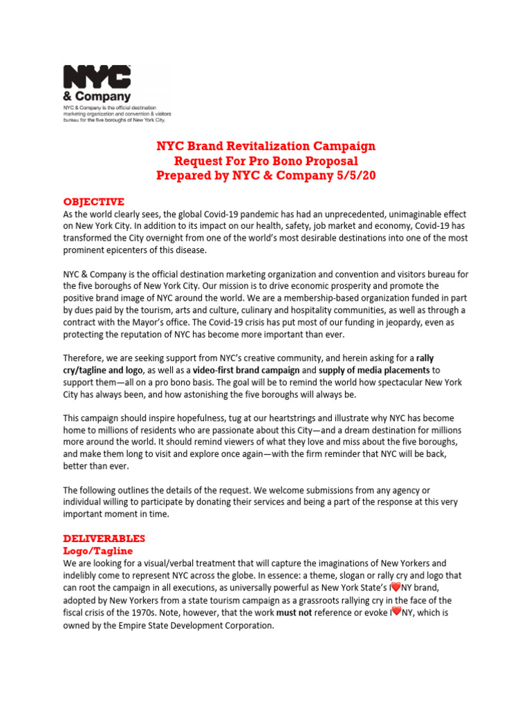 Sample Brand Campaign Proposal | PDF | New York City