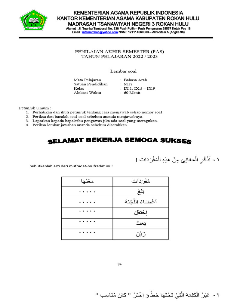 PAS KELAS IX | PDF