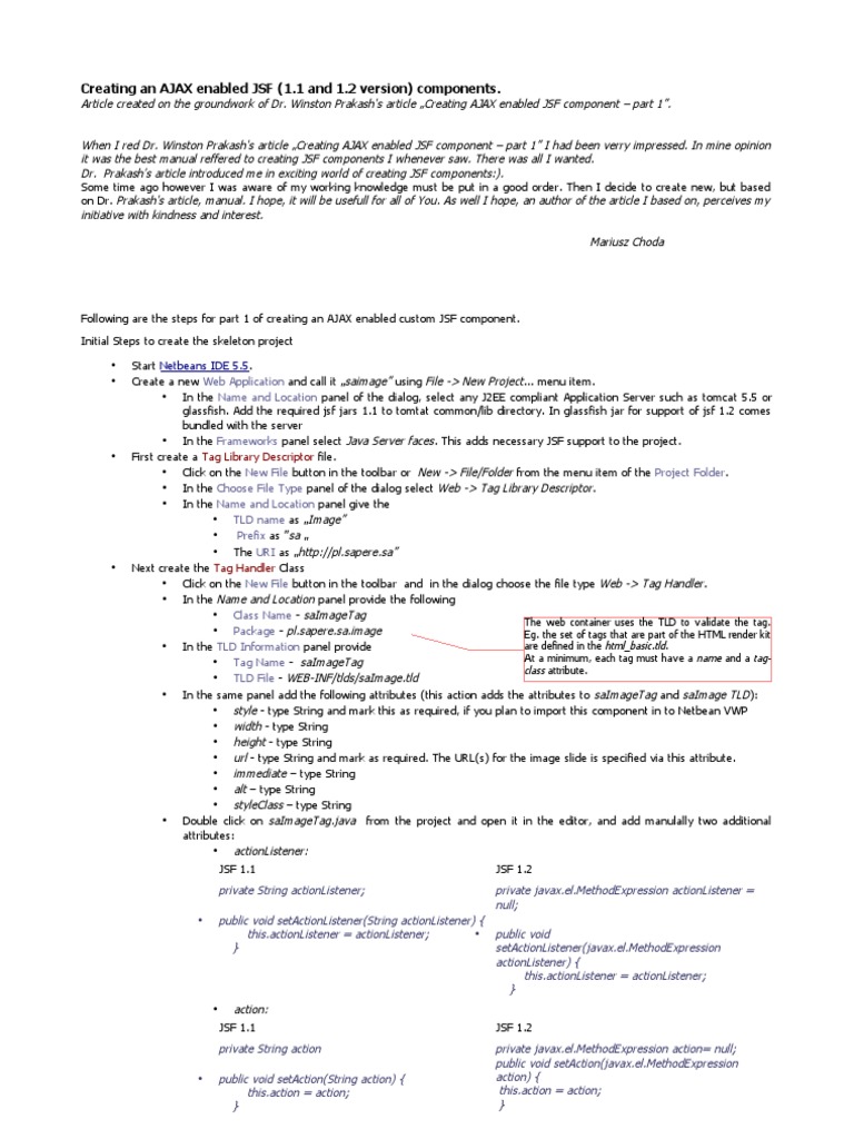Building JSF Custom Components | PDF | Java Server Faces | Net Beans