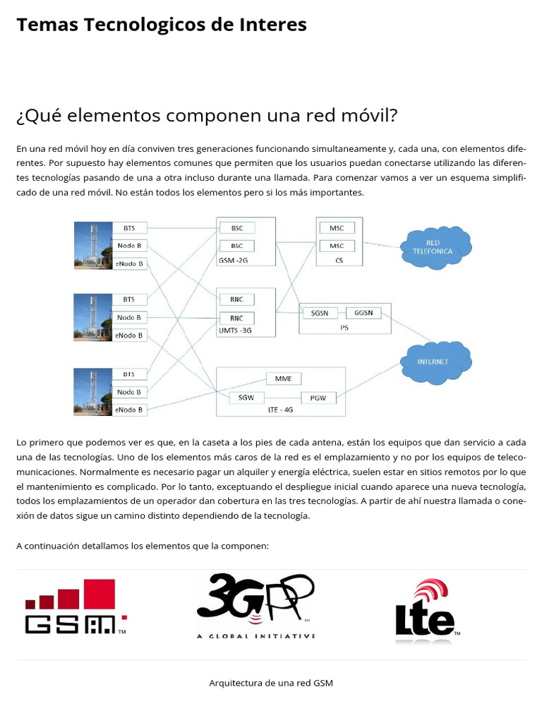 ¿Qué Elementos Componen Una Red Móvil - Temas Tecnologicos de Interes ...