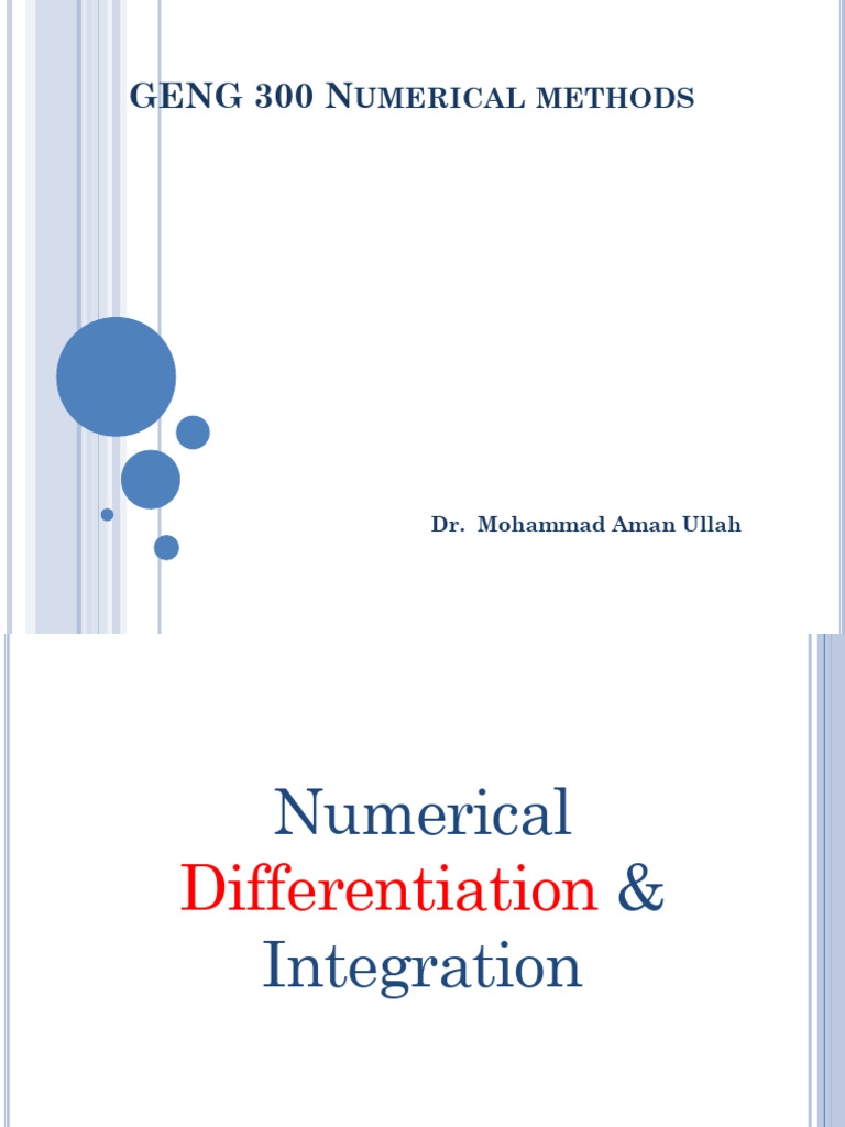 5b Numerical Differentiation And Integration Download Free Pdf Finite Difference Derivative 