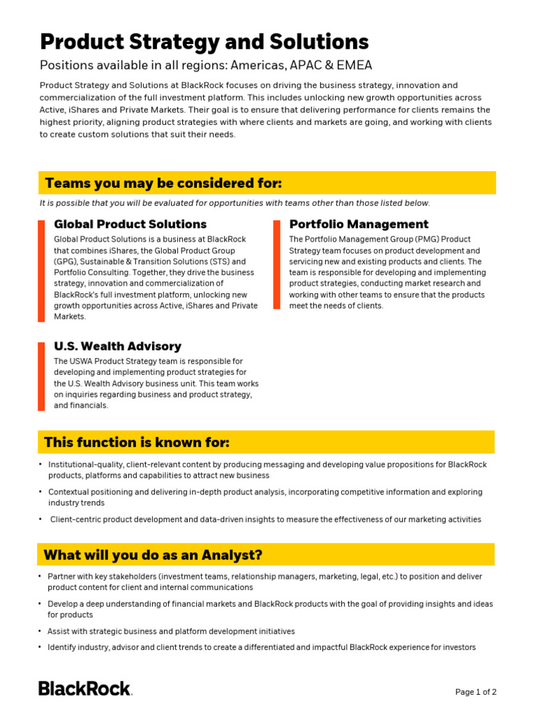 BlackRock Global Product Strategy Overview | PDF | Investment ...