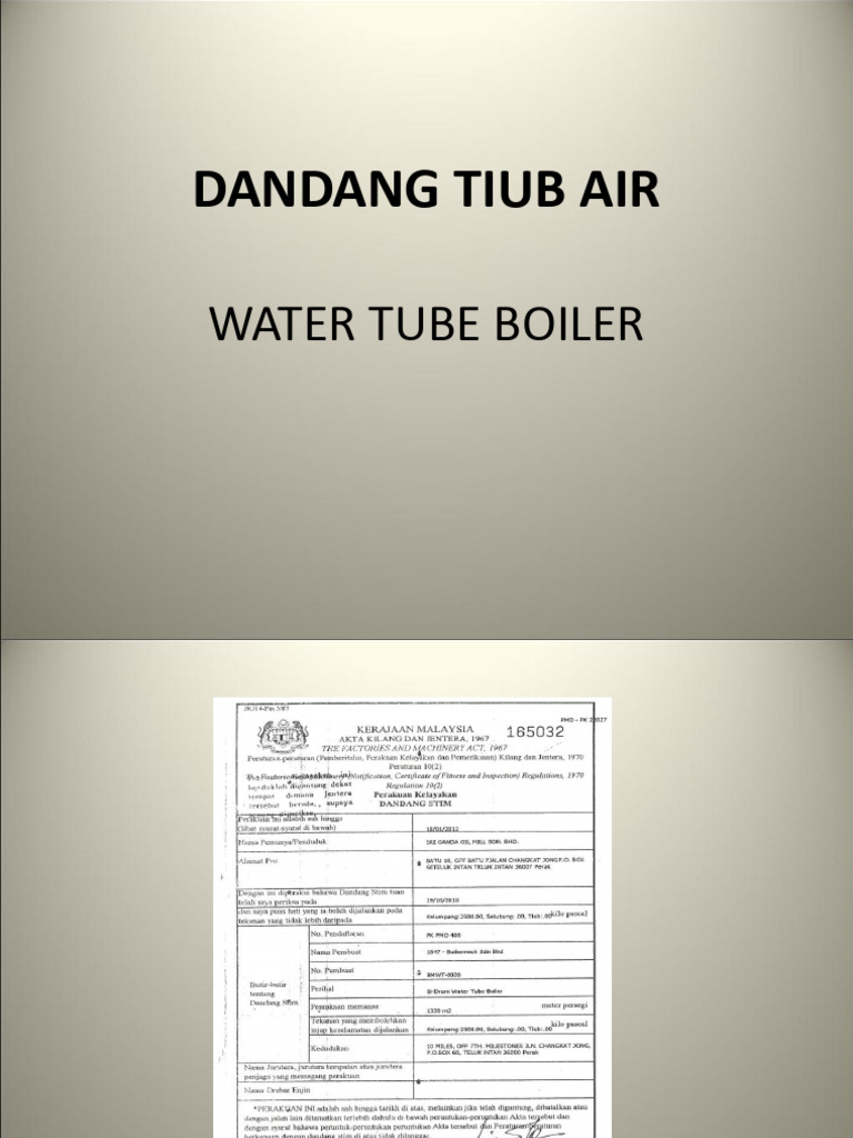 Desain dan Spesifikasi Dandang Tiub Air | PDF