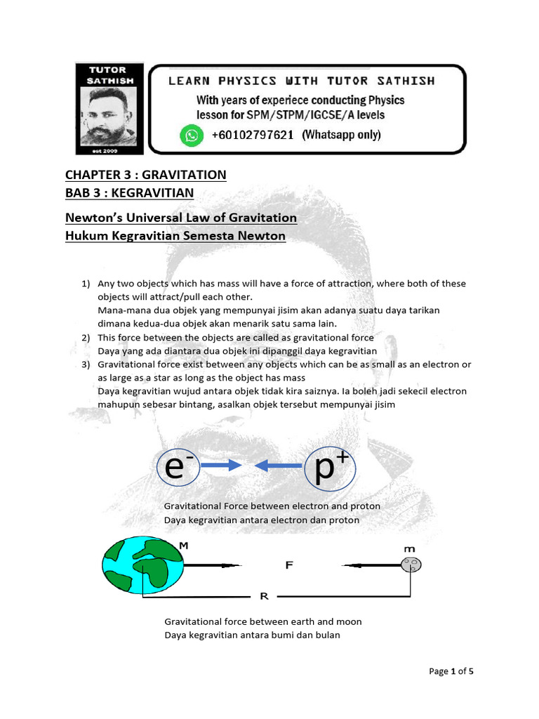 Newton's Universal Law of Gravitation | PDF | Gravity | Force