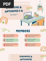 Grade 5 Vocabulary Synonyms Antonyms | PDF