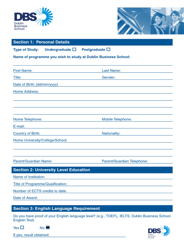 Dbs European Application Form - Editable | PDF | Postgraduate Education ...