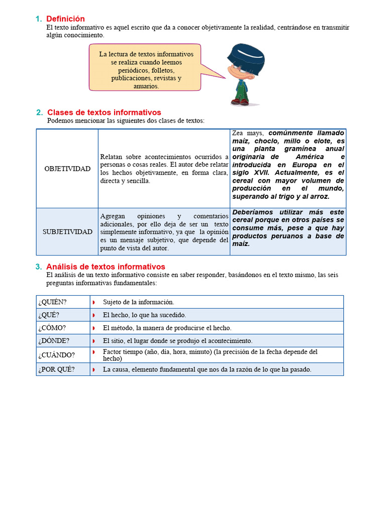 Ficha de Textos Informativos | PDF