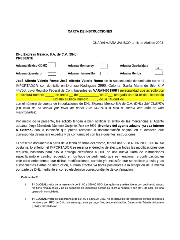 Carta de Instrucciones Vigente | PDF | Gobierno | Business