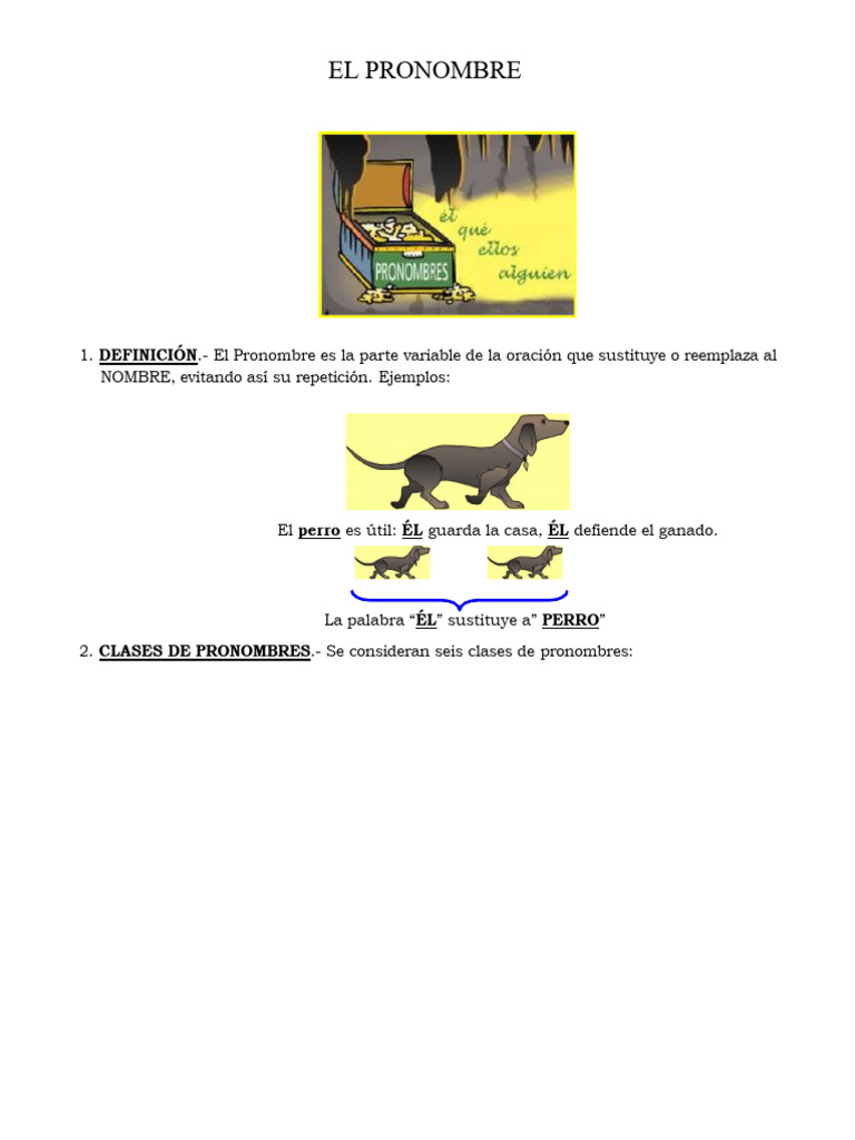 El Pronombre | PDF | Género gramatical | Relaciones sintácticas