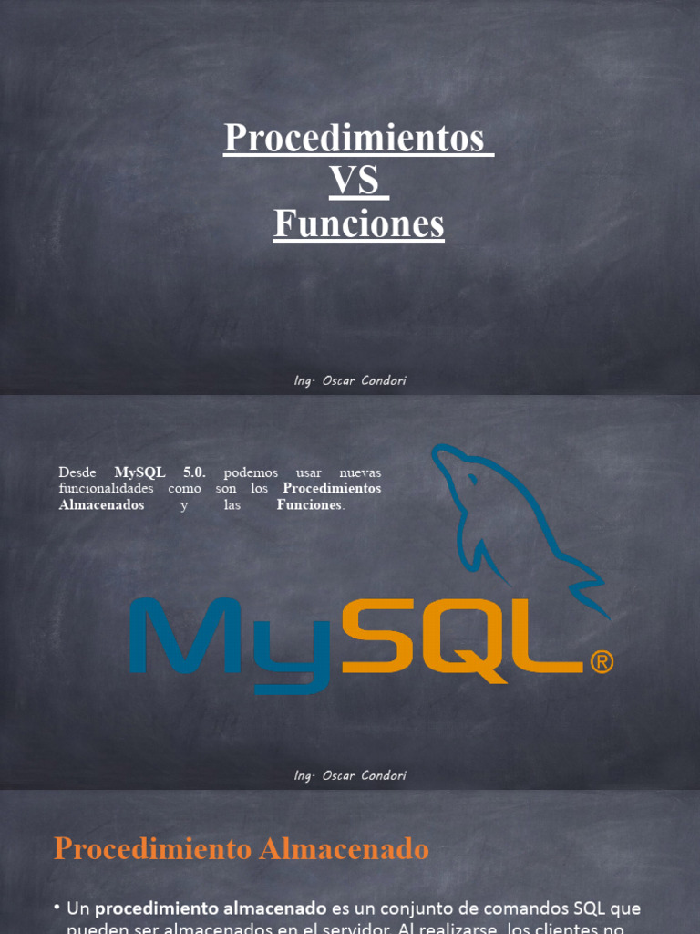 Procedimientos VS Funciones | PDF | Función (Matemáticas) | SQL