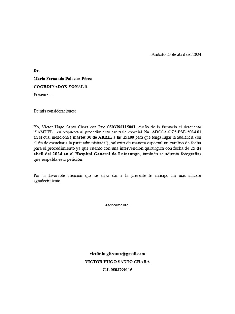 Solicitud ARCSA | PDF