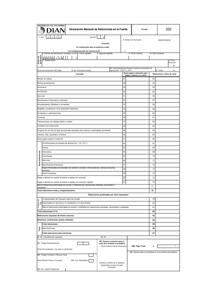 Formulario Dian 350 2021 | PDF | Mercado (economía) | Business